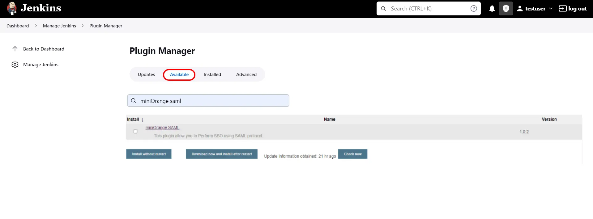 Jenkins miniOrange SAML SSO |Jenkins Single Sign On Using miniOrange